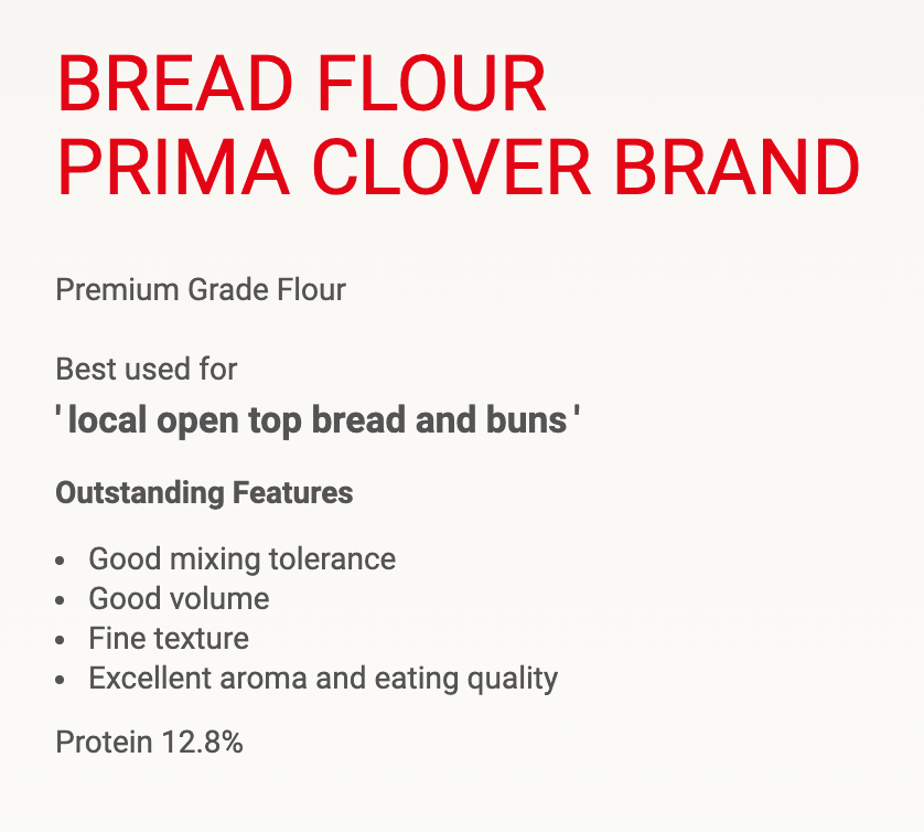 Clover Prima Flour (Bread 12.8%) – unitedbakerysupplies